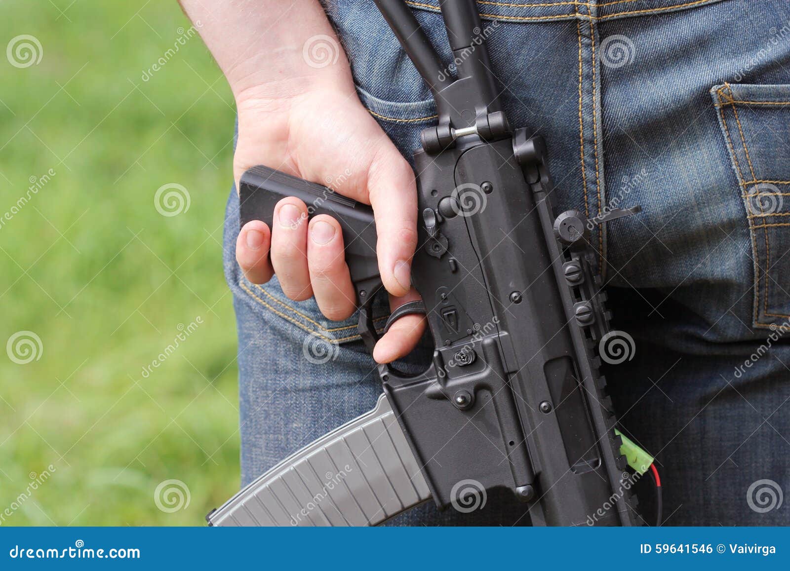 Automatic weapon in hand stock photo. Image of special - 59641546