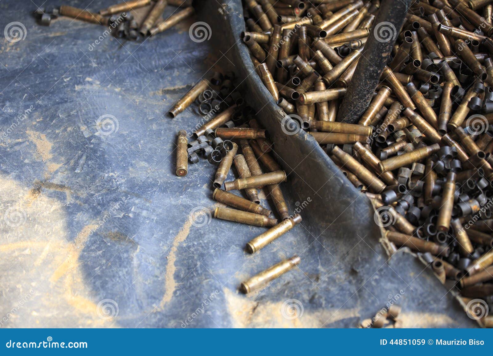 Automatic weapon shells stock image. Image of rifle, case - 44851059