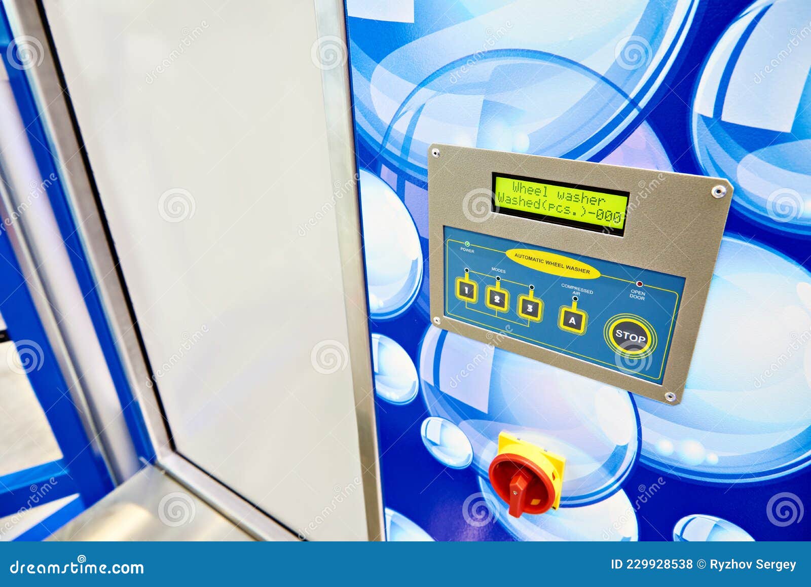 Automatic wheel washer stock photo. Image of station - 229928538