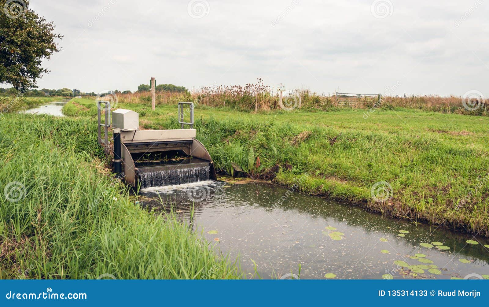 Automatic Working Small Weir Controls the Water in a Dutch Polder Stock ...