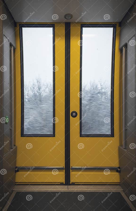 Train Automatic Door. Interior of a Modern Train Stock Image - Image of ...