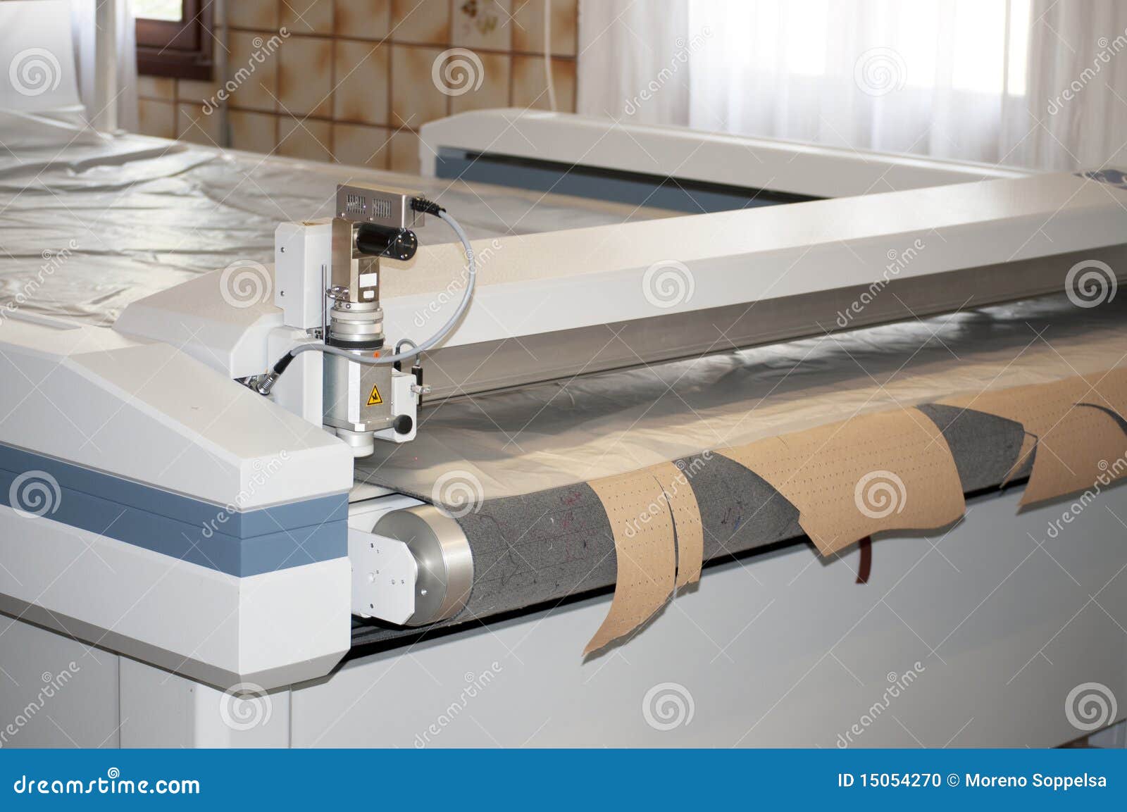Automatically Cutting Textile Web Stock Photo - Image of machining ...