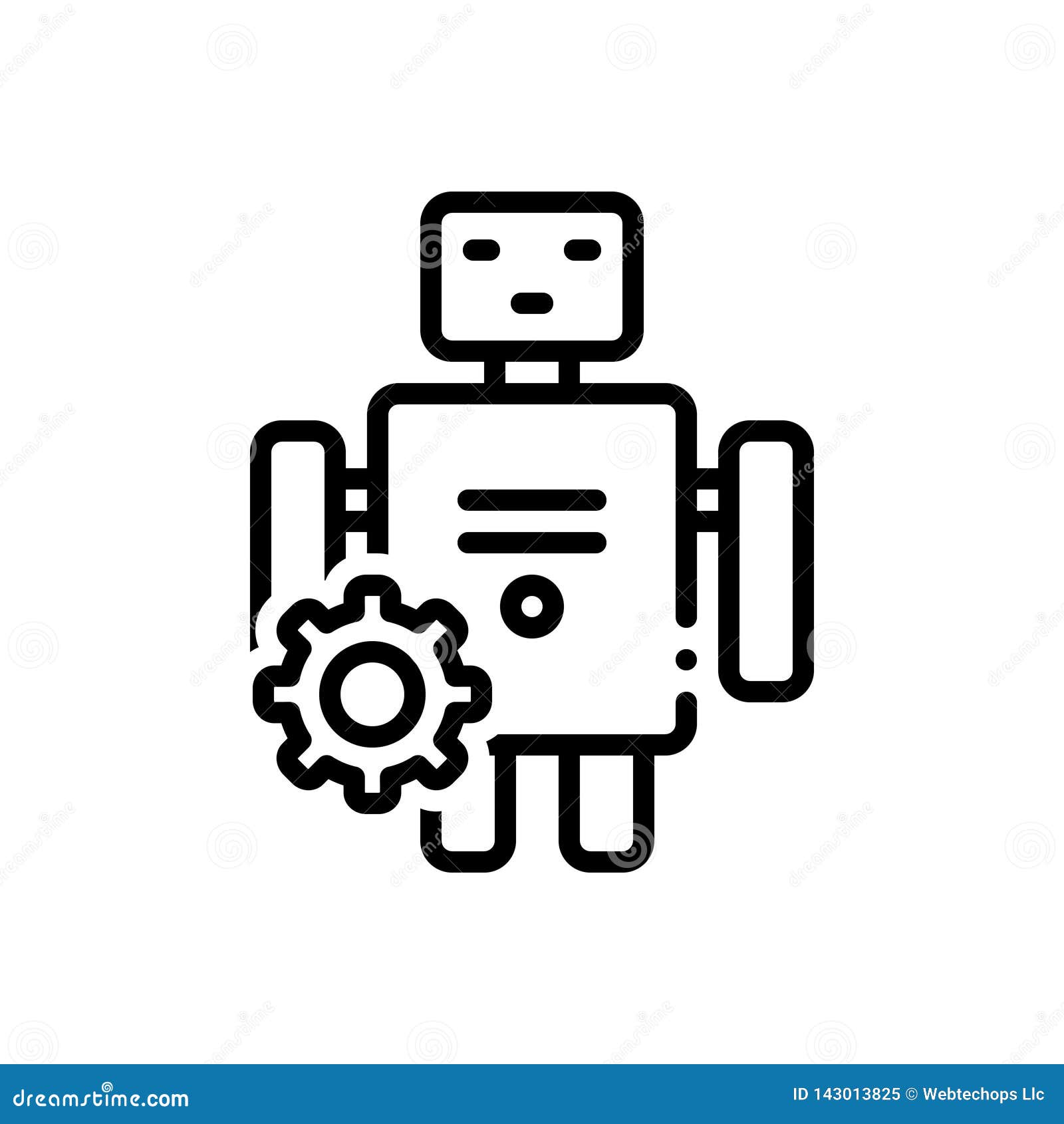 Black Line Icon for Automatically, Machine and Process Stock Vector ...