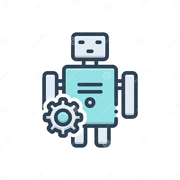 Color Illustration Icon for Automatically, Machine and Process Stock ...