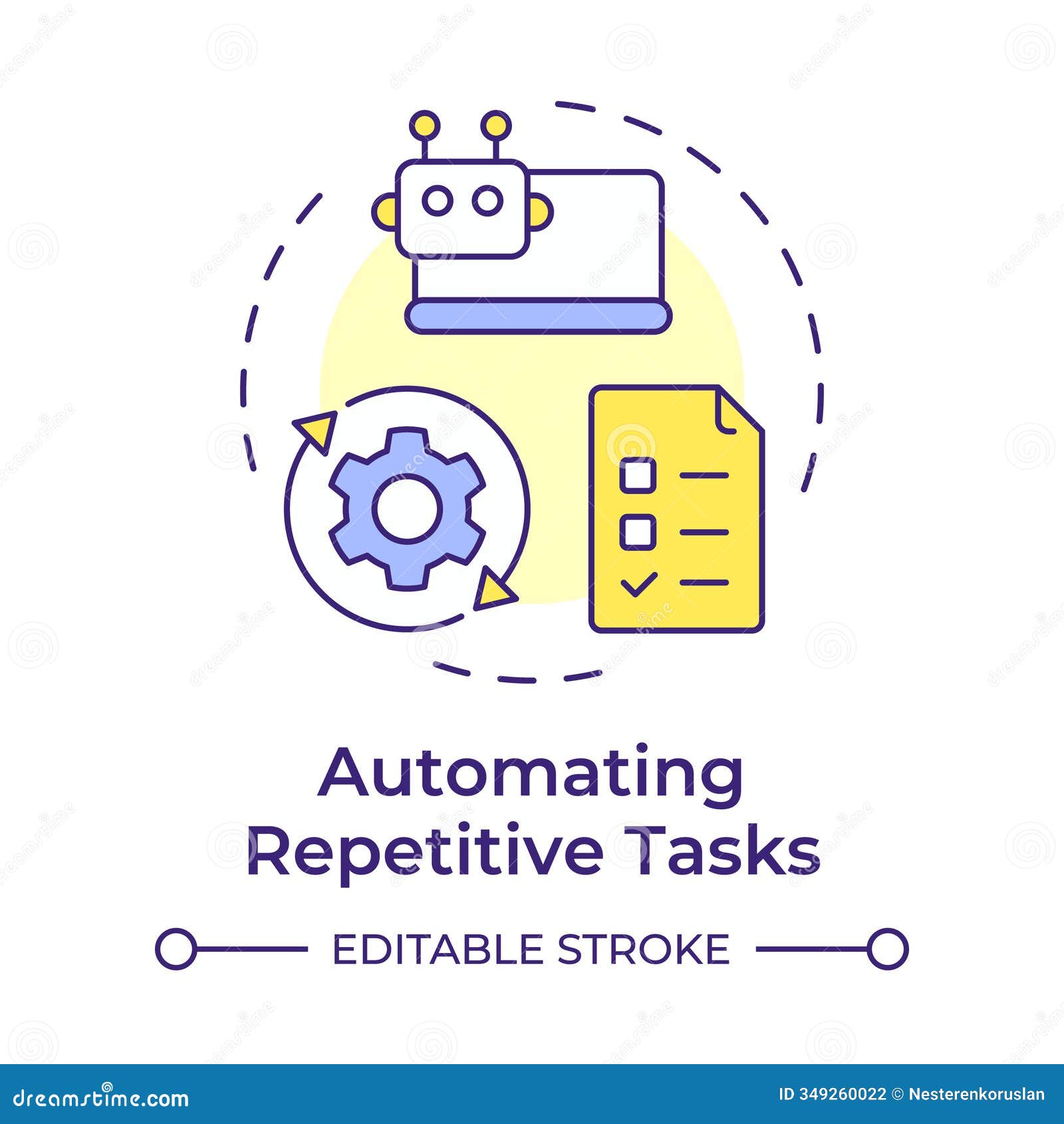 Automating Repetitive Tasks Multi Color Concept Icon Stock Vector ...