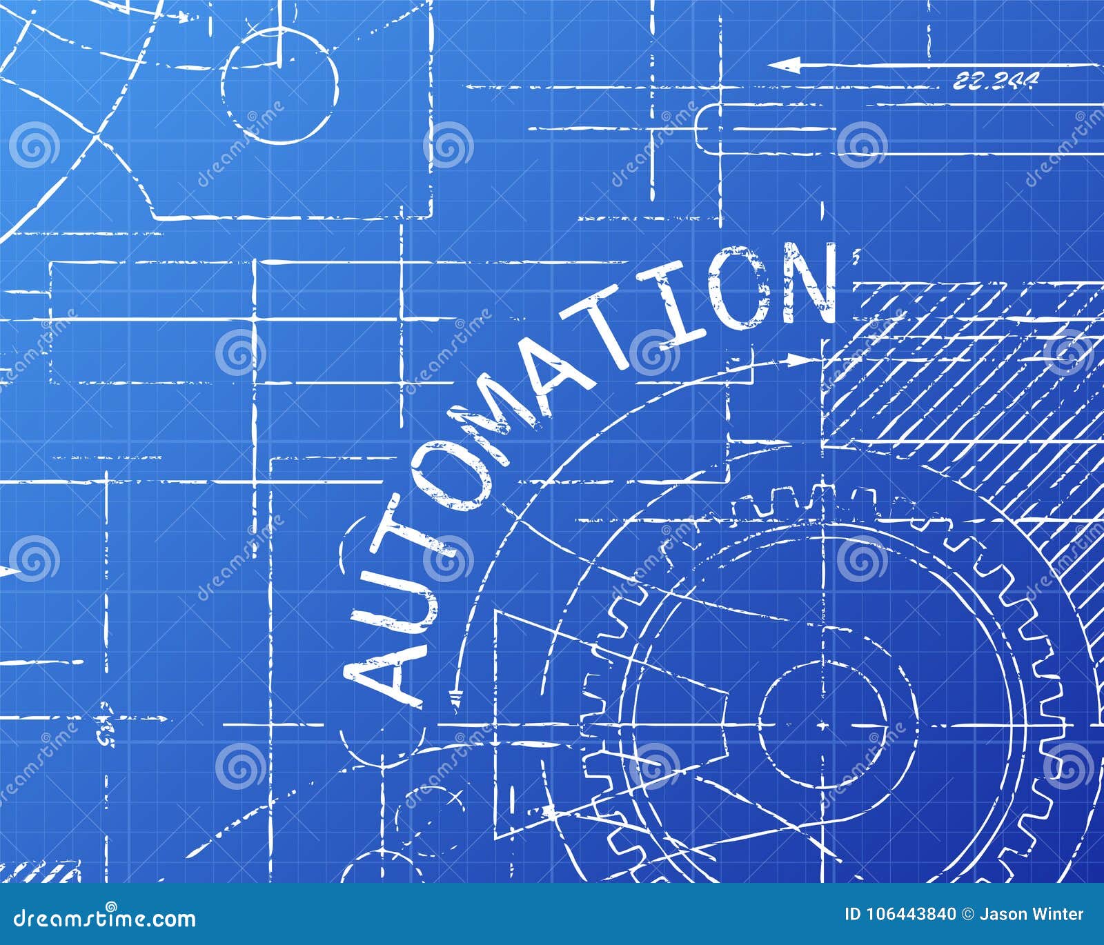Automation Blueprint Machine Stock Vector - Illustration of produce ...