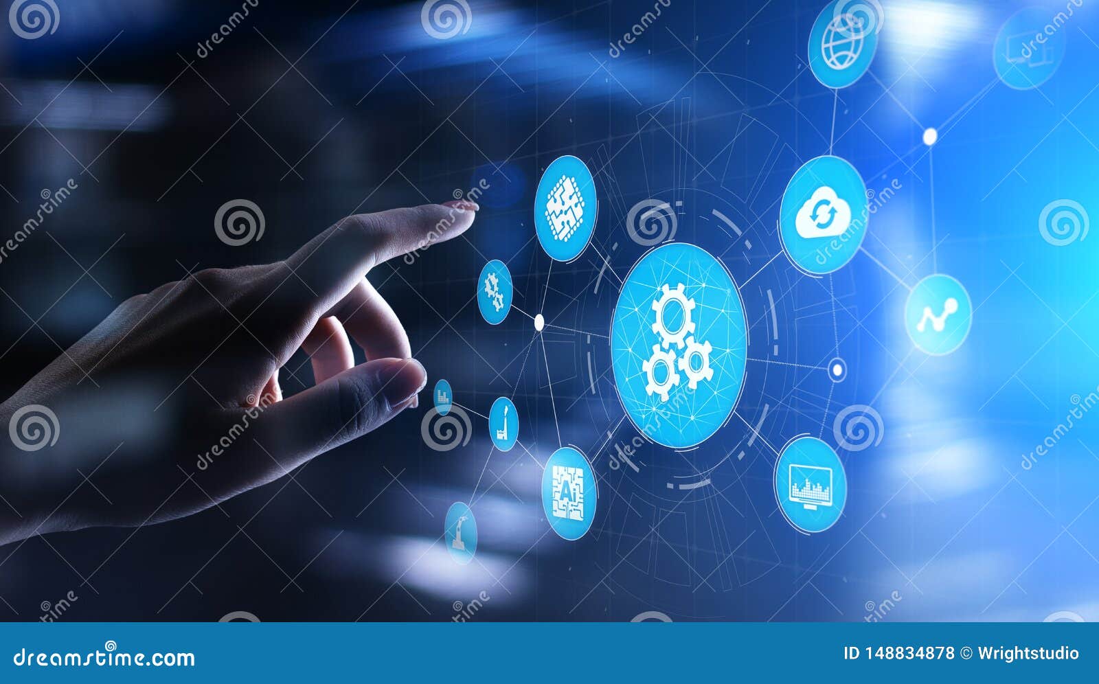 Automation of Business and Industrial Manufacturing Process. Technology ...