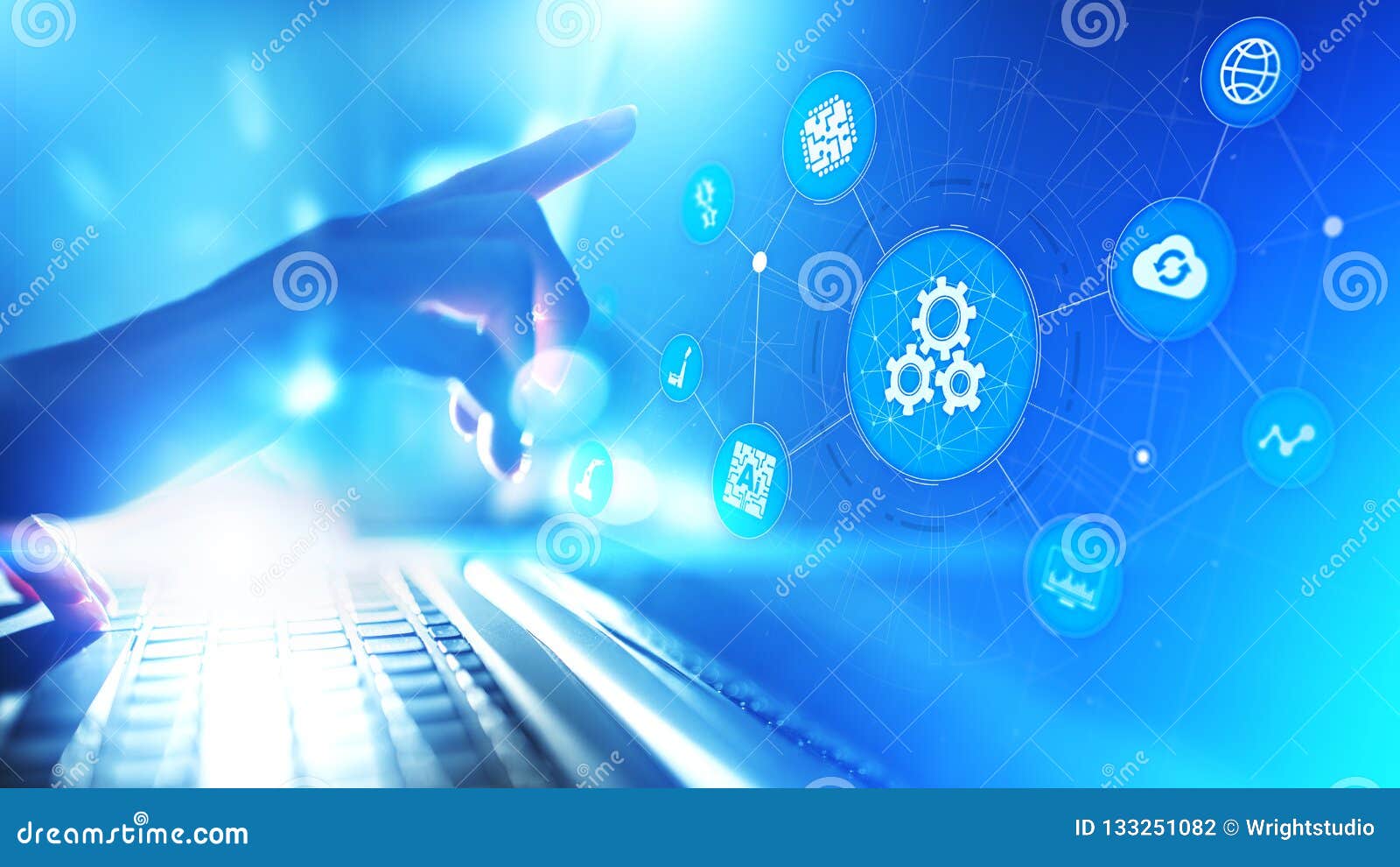 Automation of Business and Industrial Manufacturing Process. Technology ...