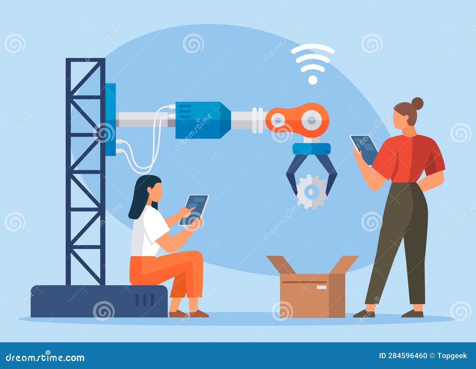 Automation Business. Vector Illustration Stock Vector - Illustration of ...