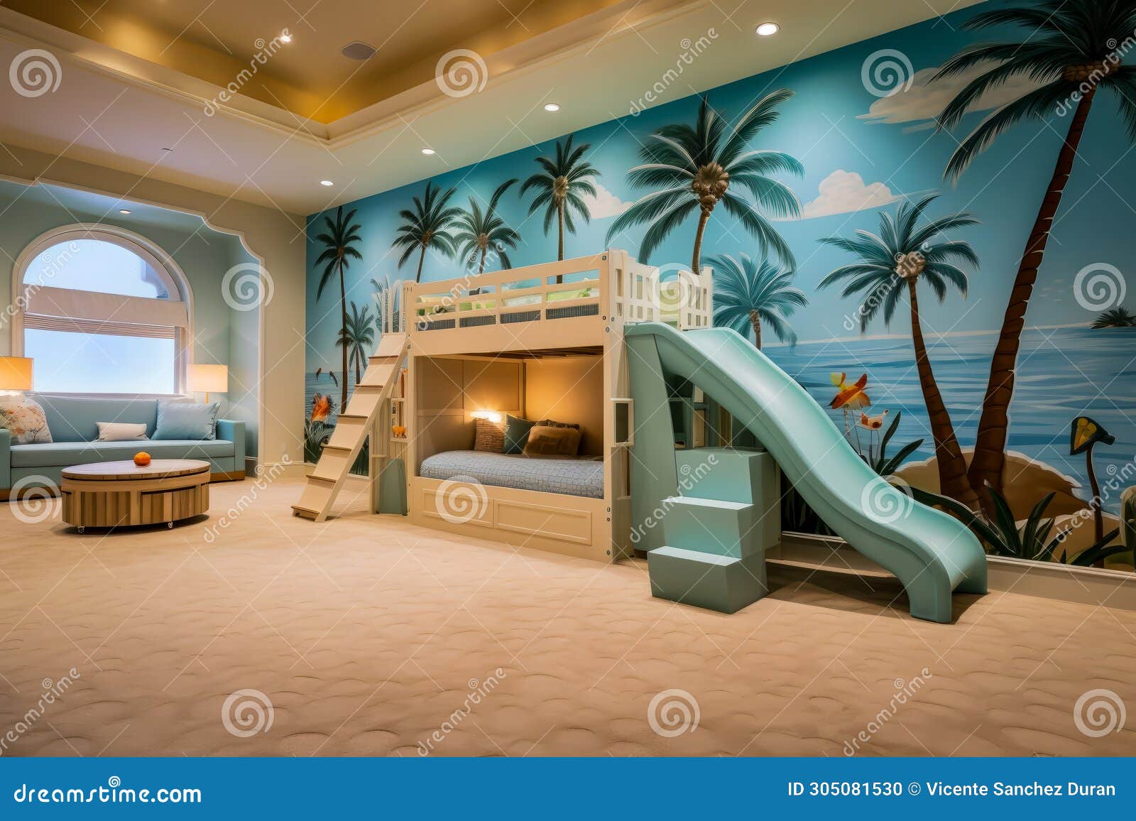 Automation Child Room Beach Style with Smart Things Stock Illustration ...