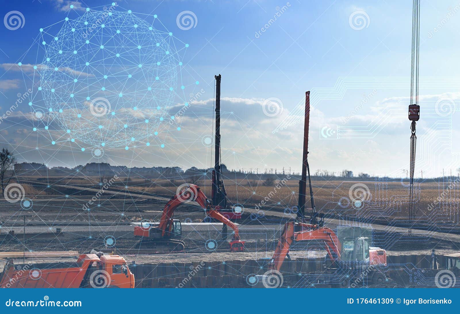Earthwork Concept. Earthwork Operator At Excavator. Man Climb On Digger ...