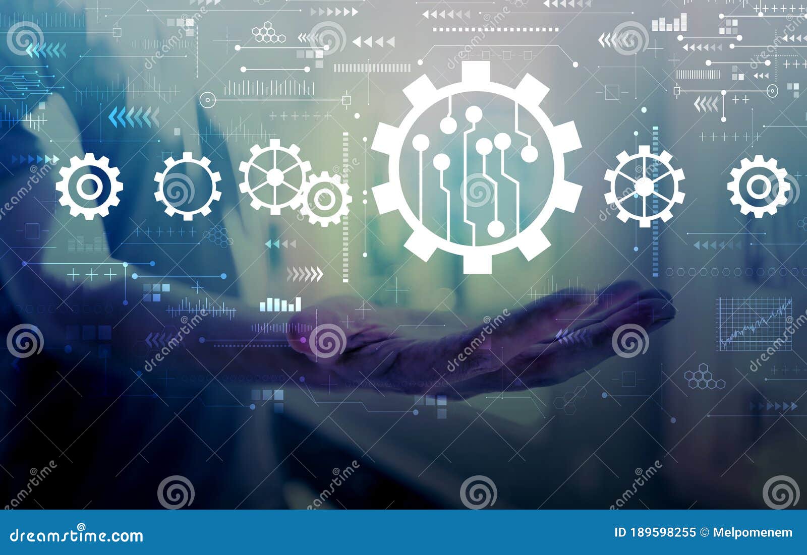 Automation Concept with Young Man Stock Image - Image of automatic ...