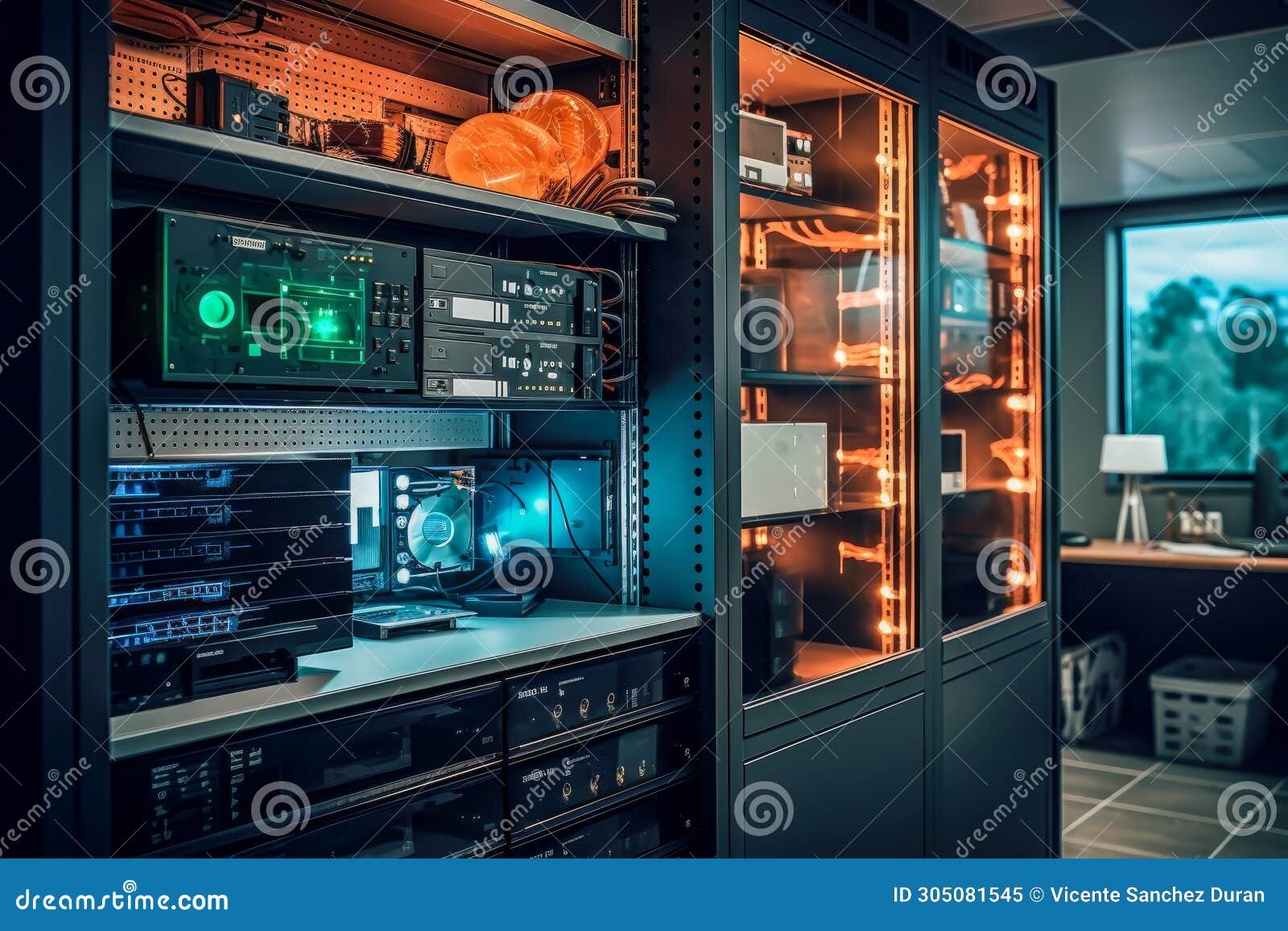 Automation Cost Rack with Smart Things in Study Room Stock Illustration ...