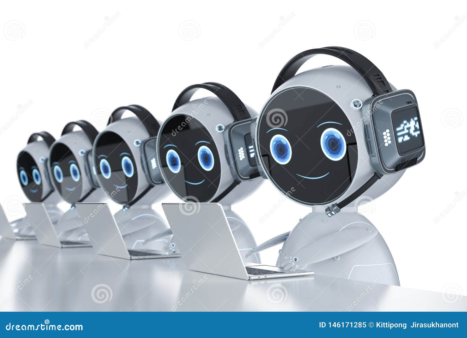 Automation Customer Service Stock Illustration - Illustration of chatter, headset: 146171285