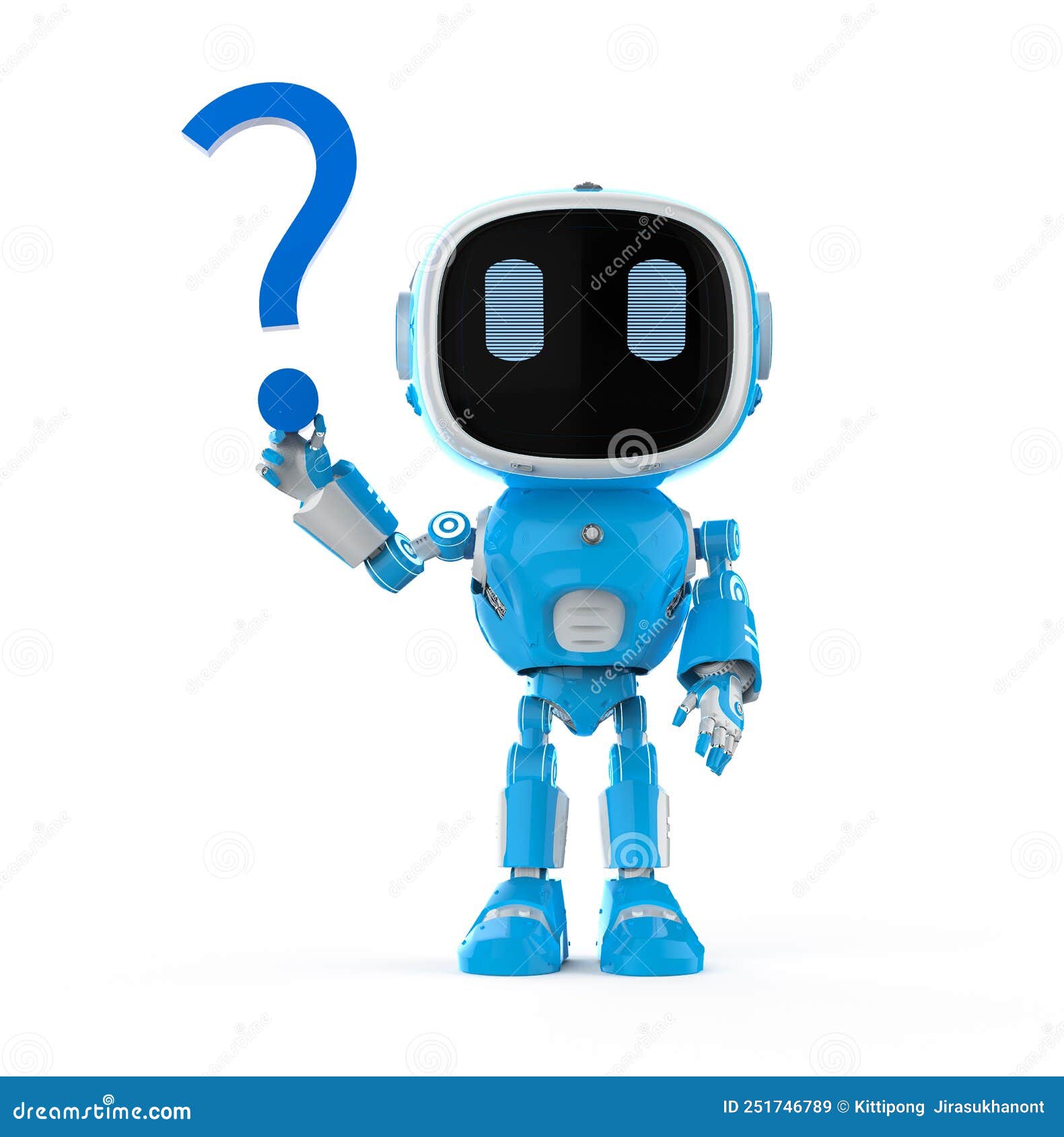 Automation Customer Support Concept with Assistant Robot with Question ...