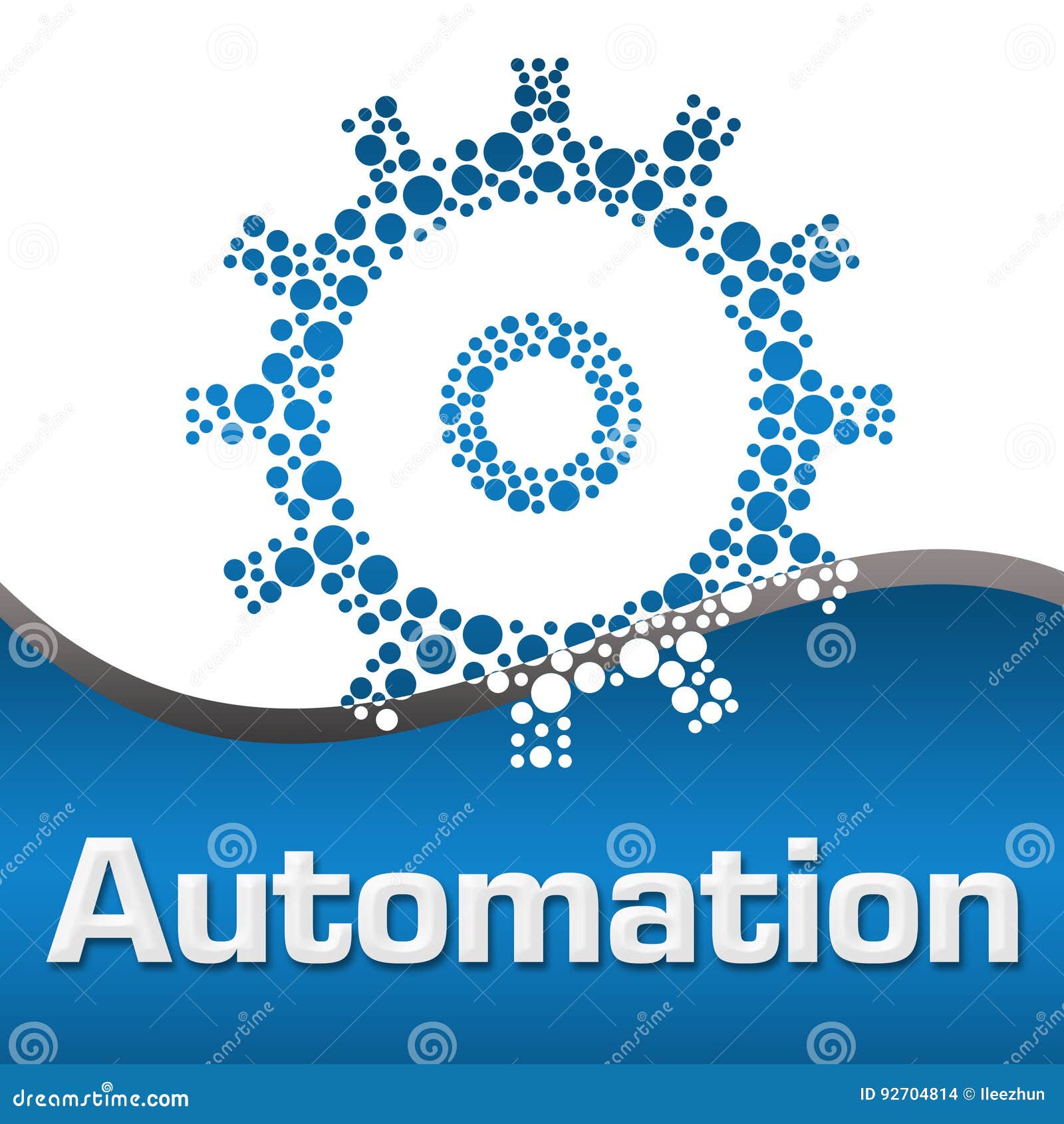 Automation Dotted Gear Blue Square Stock Illustration - Illustration of ...