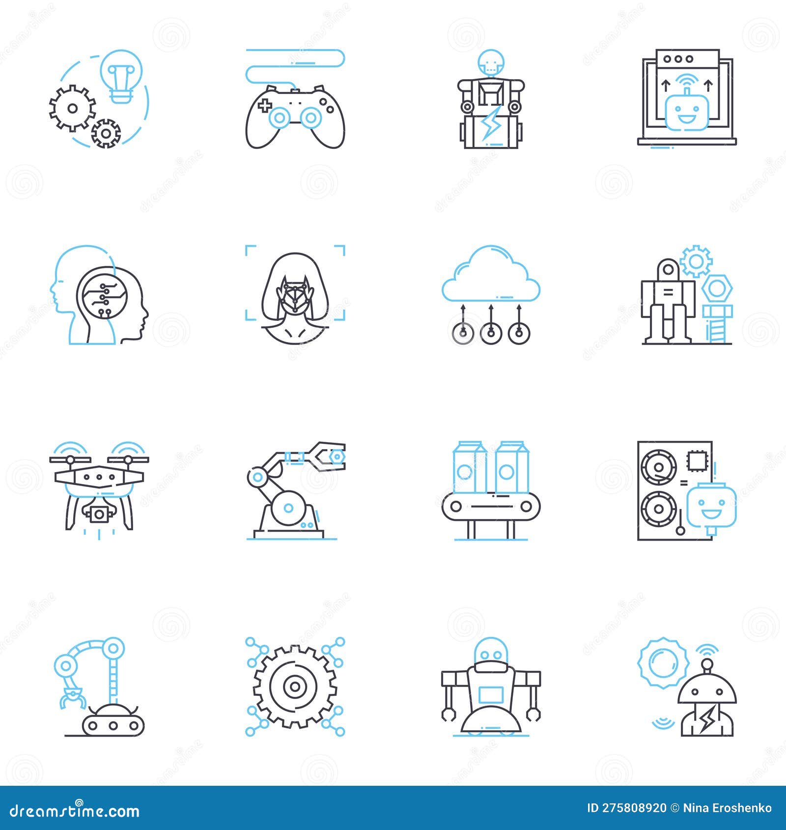 Automation Engineering Linear Icons Set. Robotics, Mechatronics ... Automation Engineering Linear Icons Set. Robotics, Mechatronics ...