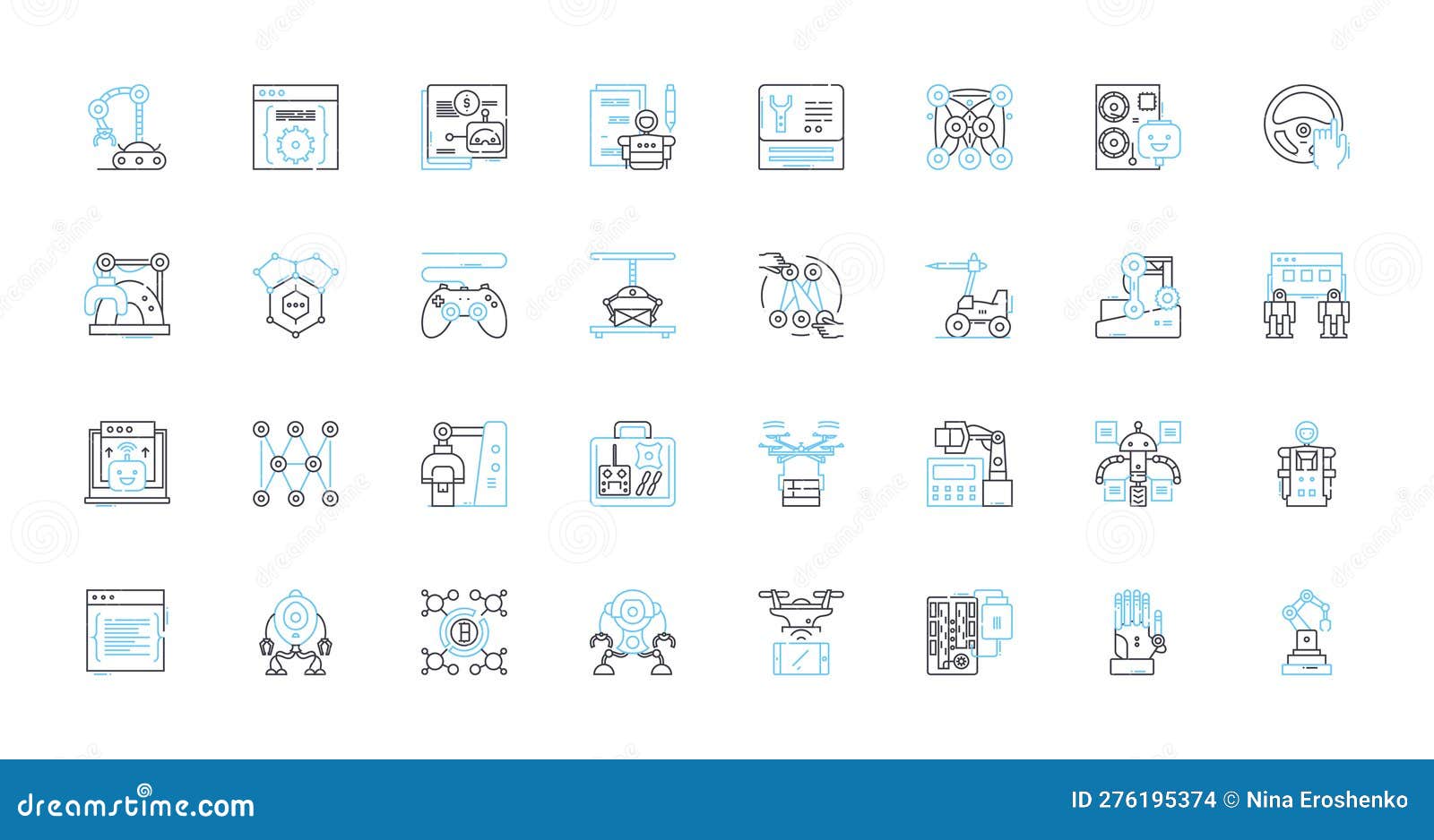 Automation Engineering Linear Icons Set. Robotics, Mechatronics ... Automation Engineering Linear Icons Set. Robotics, Mechatronics ...