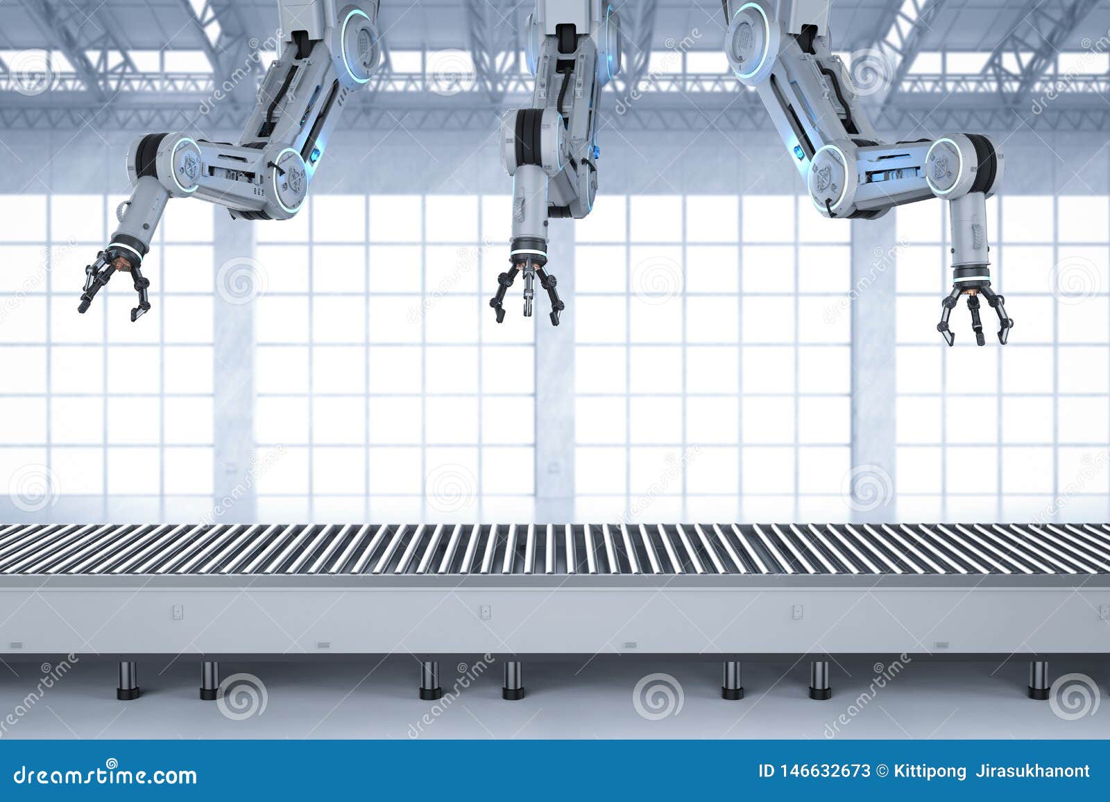 Automation Factory Or Cargo With 3d Rendering Robotic Arm Carry ... Automation Factory Or Cargo With 3d Rendering Robotic Arm Carry ...