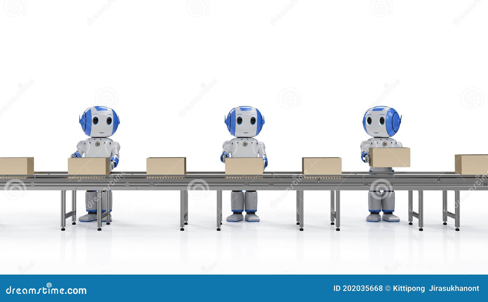 Automation Factory Or Cargo With 3d Rendering Robotic Arm Carry ...