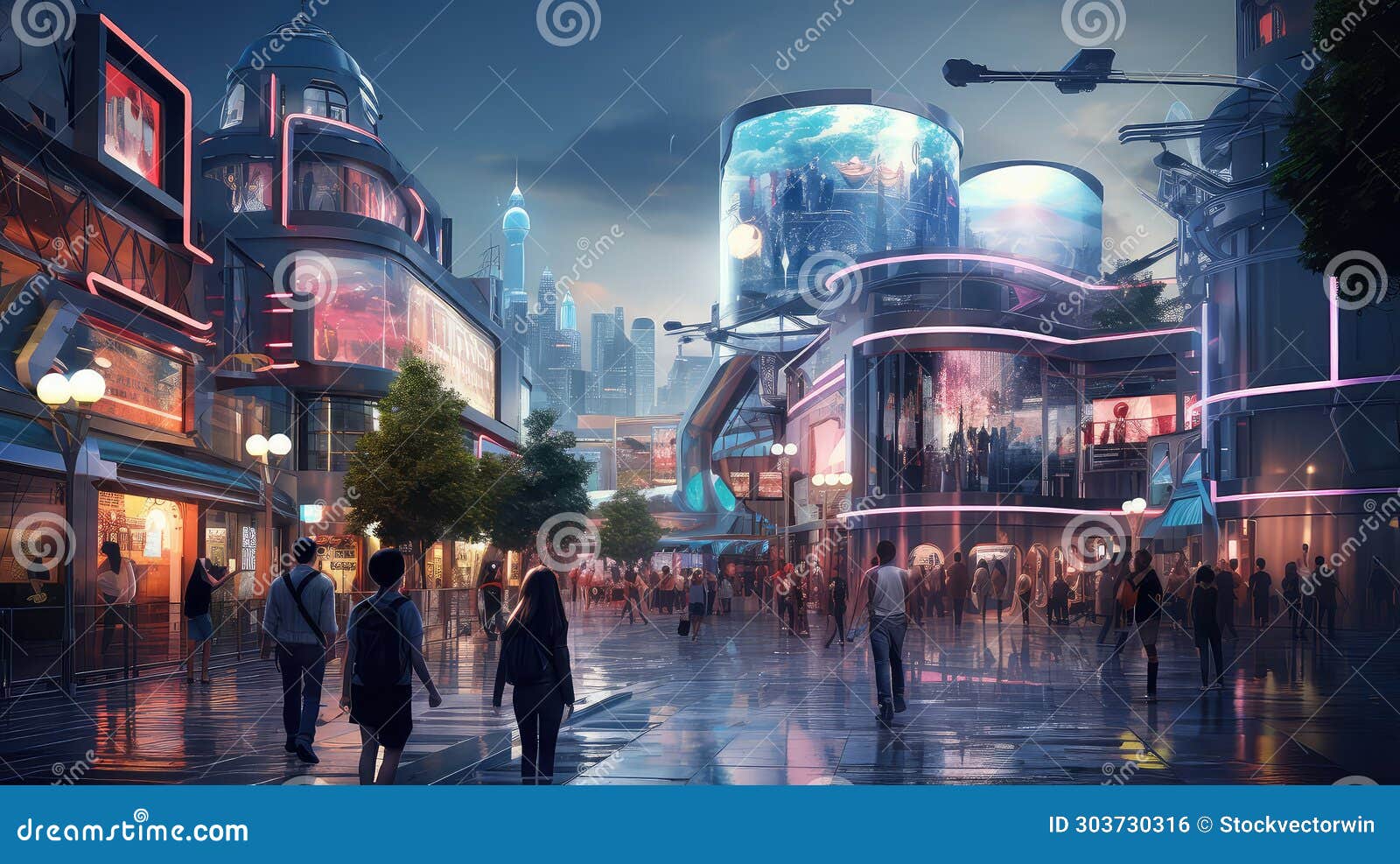 Automation Future Urban Background Stock Illustration - Illustration of ...