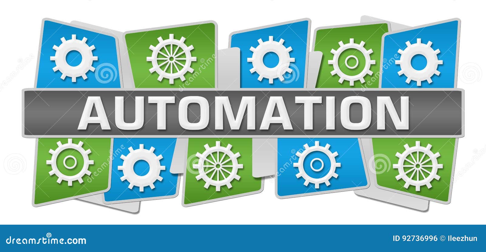 Automation Green Blue Squares Top Bottom Stock Illustration ...