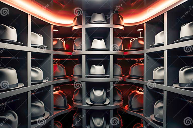 Automation Hat Boxes with Ai with Smart Things in a Closet Stock ...