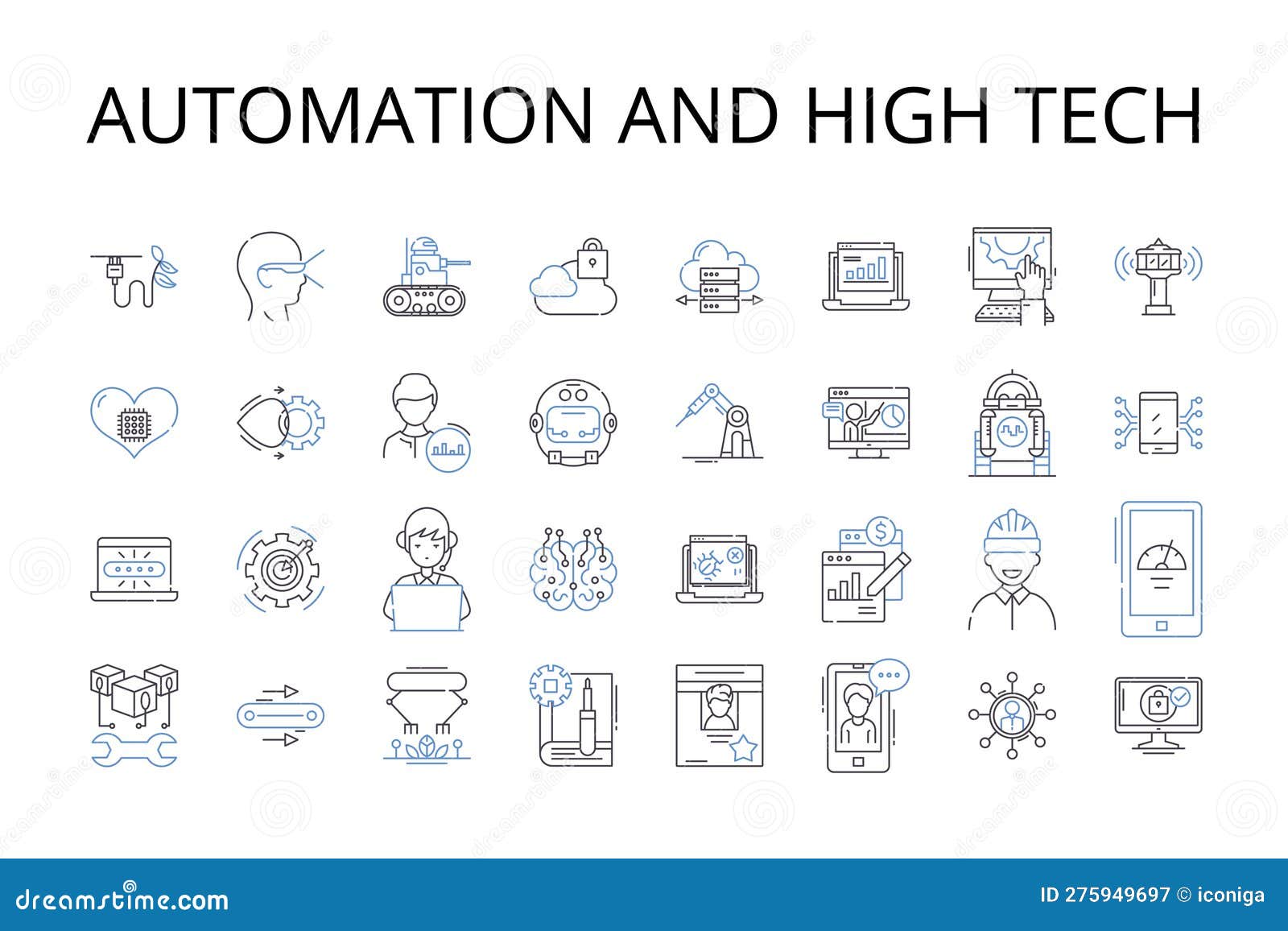 Automation And High Tech Line Icons Collection. Artificial Intelligence ... Automation And High Tech Line Icons Collection. Artificial Intelligence ...