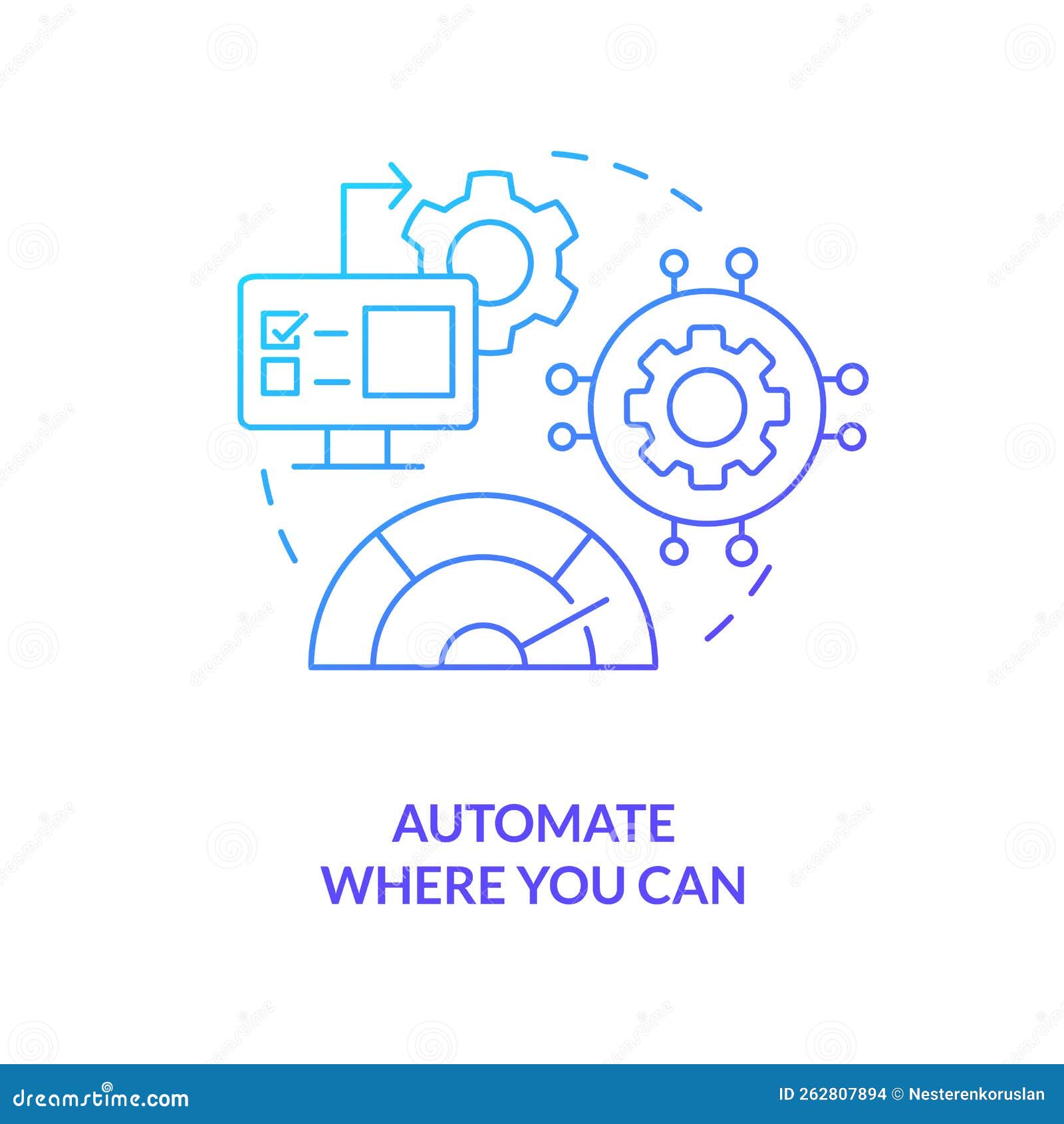 Automation Impact on Speed Blue Gradient Concept Icon Stock Vector ...