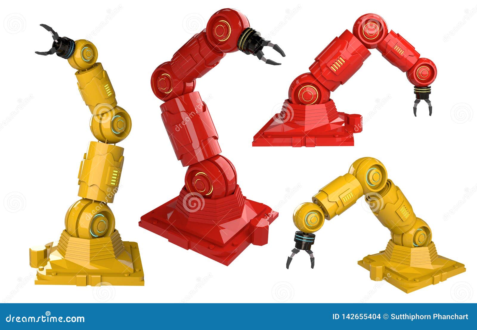 3d Rendering Of Two Robot Arms With Hands Relaxed And Open For ...
