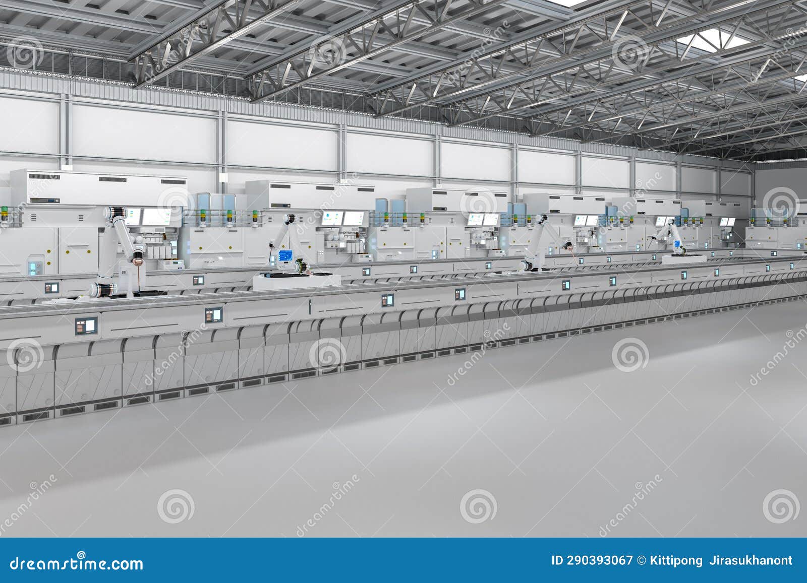 Automation Industry Concept with Robot Assembly Line in Factory Stock ...