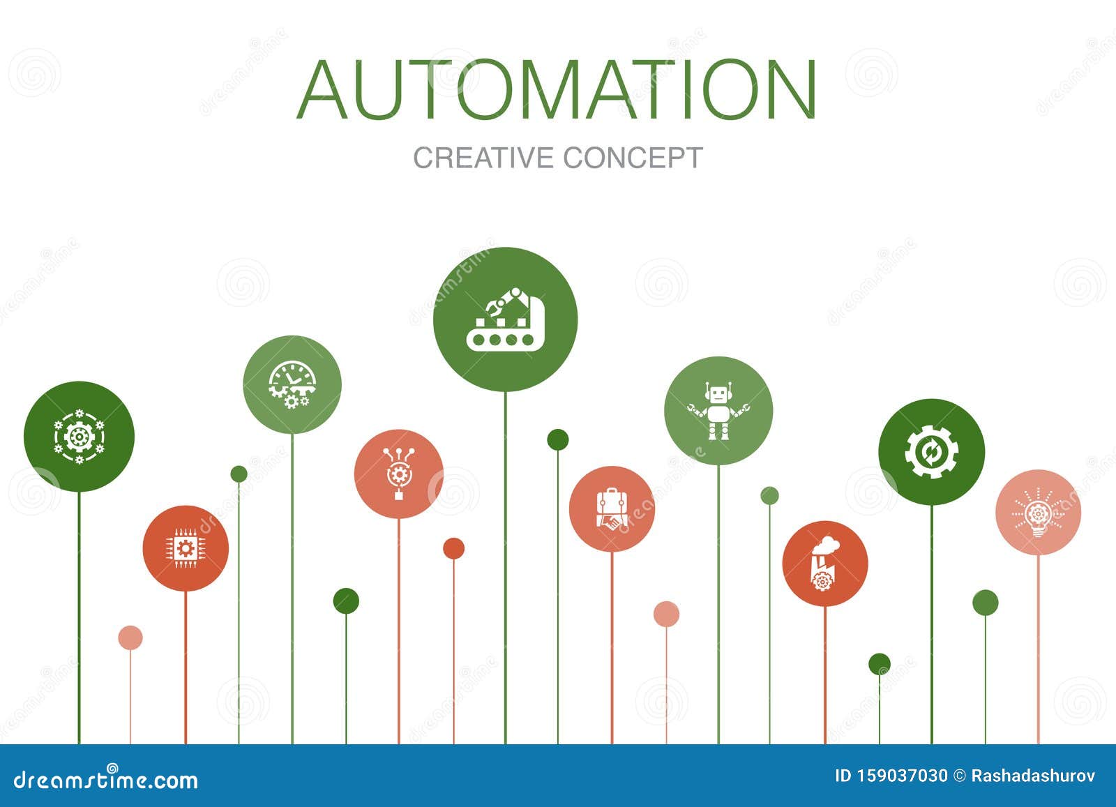 Automation Infographic 10 Option Stock Vector - Illustration of ...