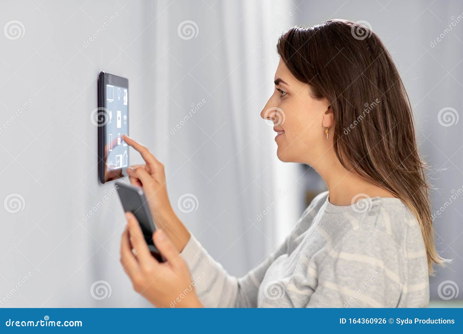 Woman Using Tablet Computer and Smartphone Stock Photo - Image of ...