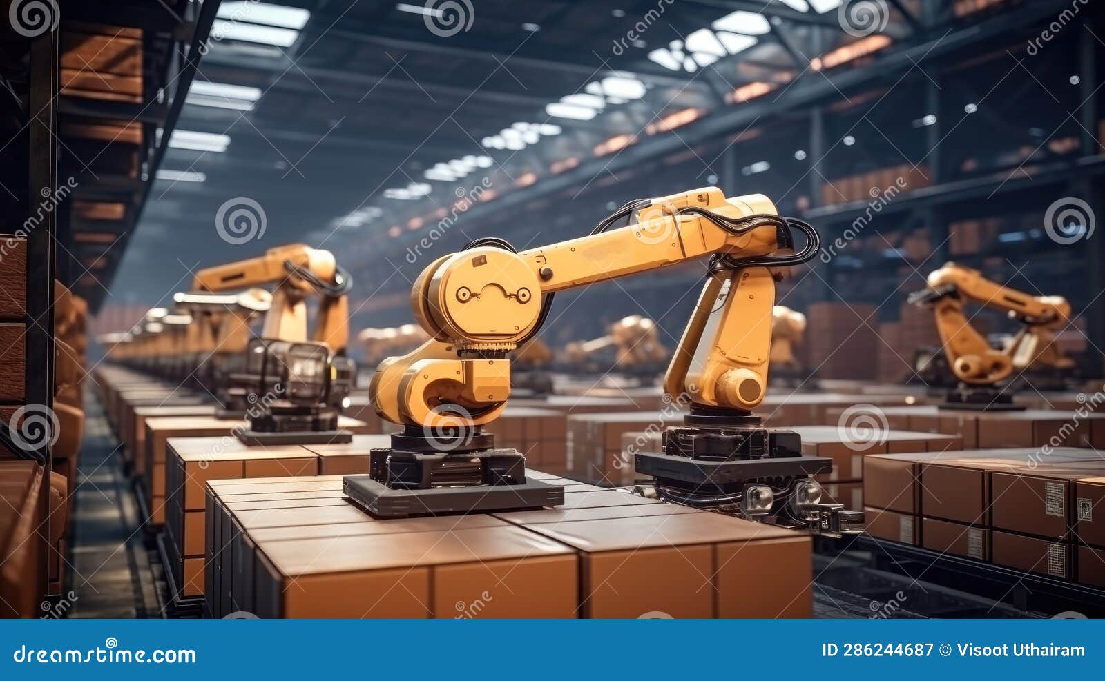 Automation Manufacturing Robot at Modern Warehouse Using IOT Software ...