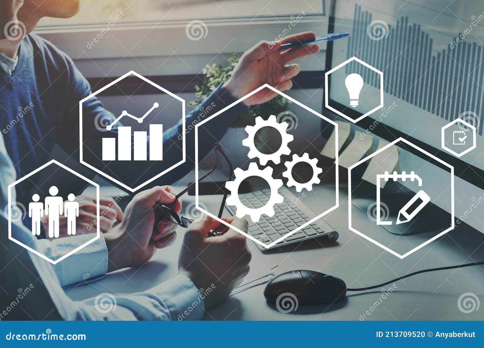 Automation and Optimisation Concept, Business Process Workflow. Stock ...