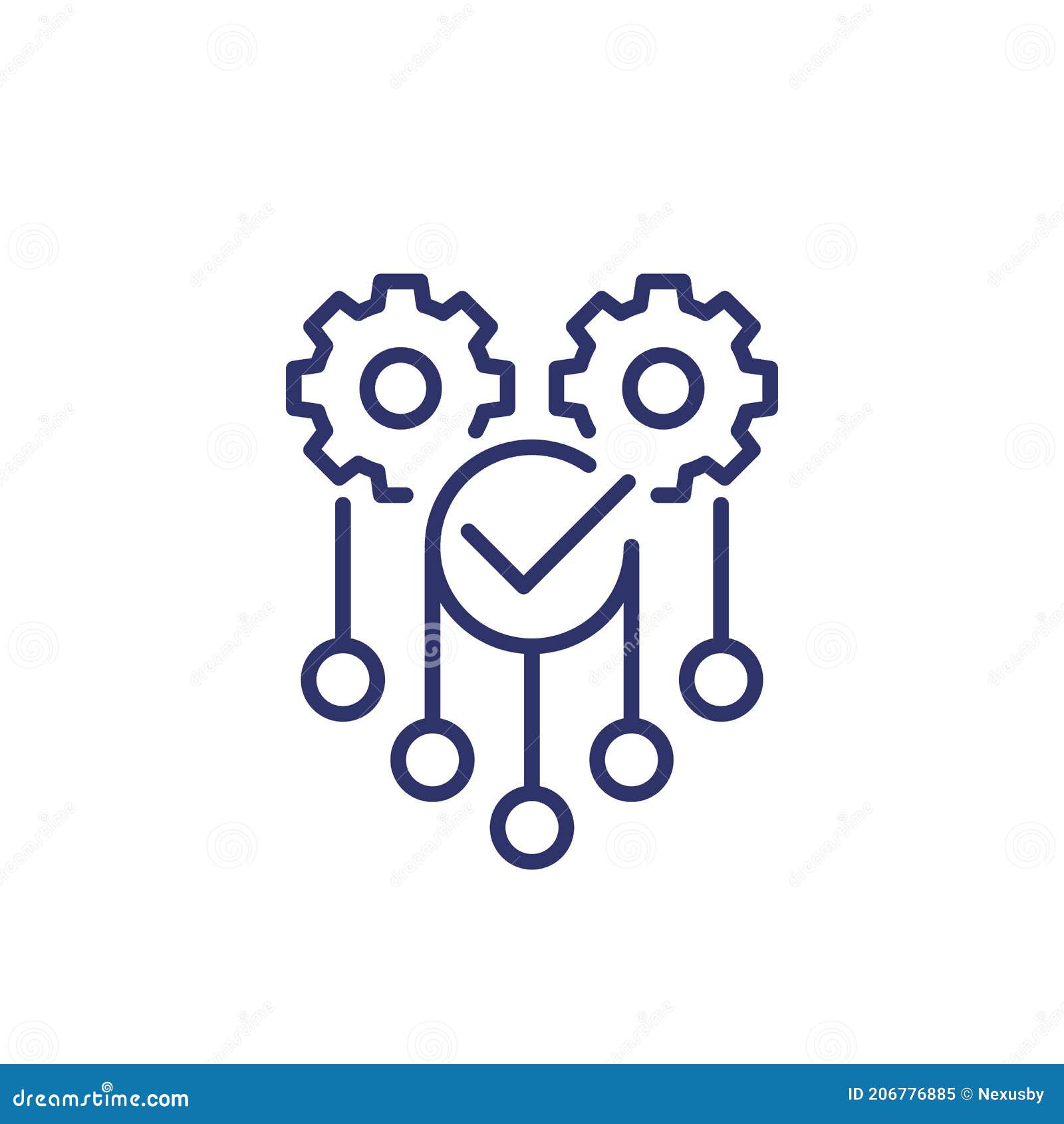 Automation and Optimization Icon on White, Line Stock Illustration ...