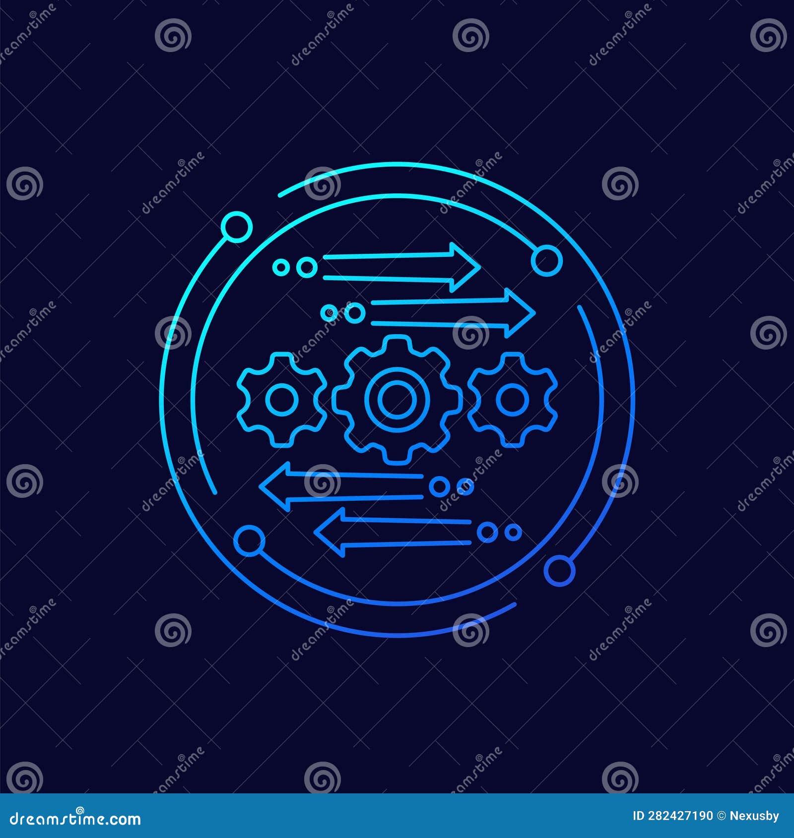 Automation and Optimization Process Line Icon Stock Vector ...
