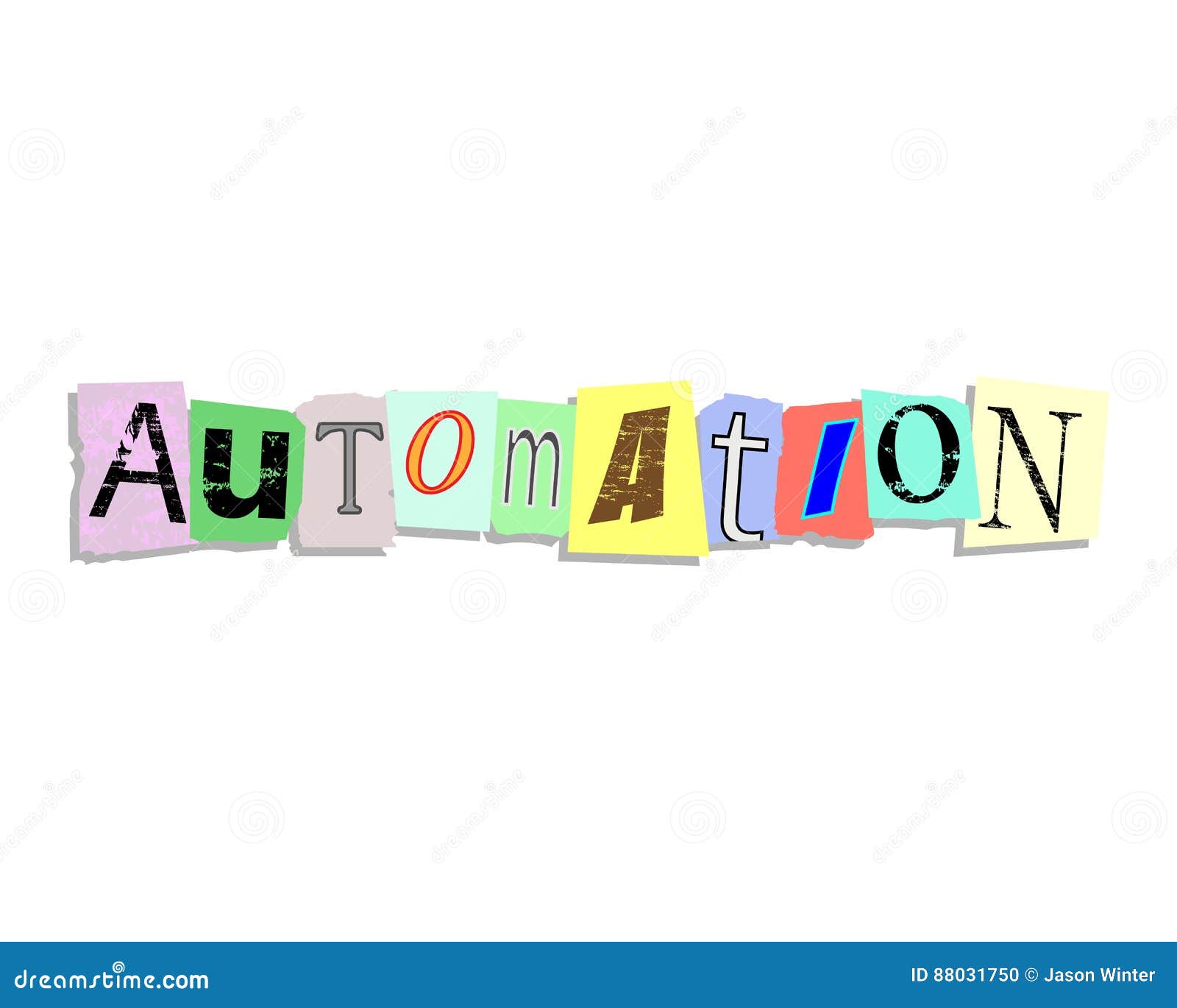 Automation Paper Letters stock vector. Illustration of text - 88031750