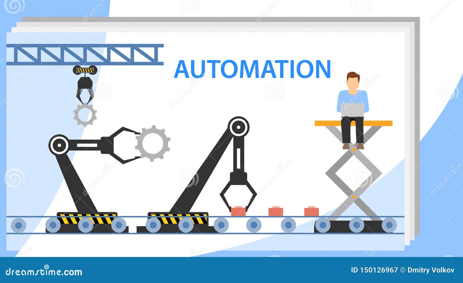 Automation of Production. Human Resources Automation Vector ...