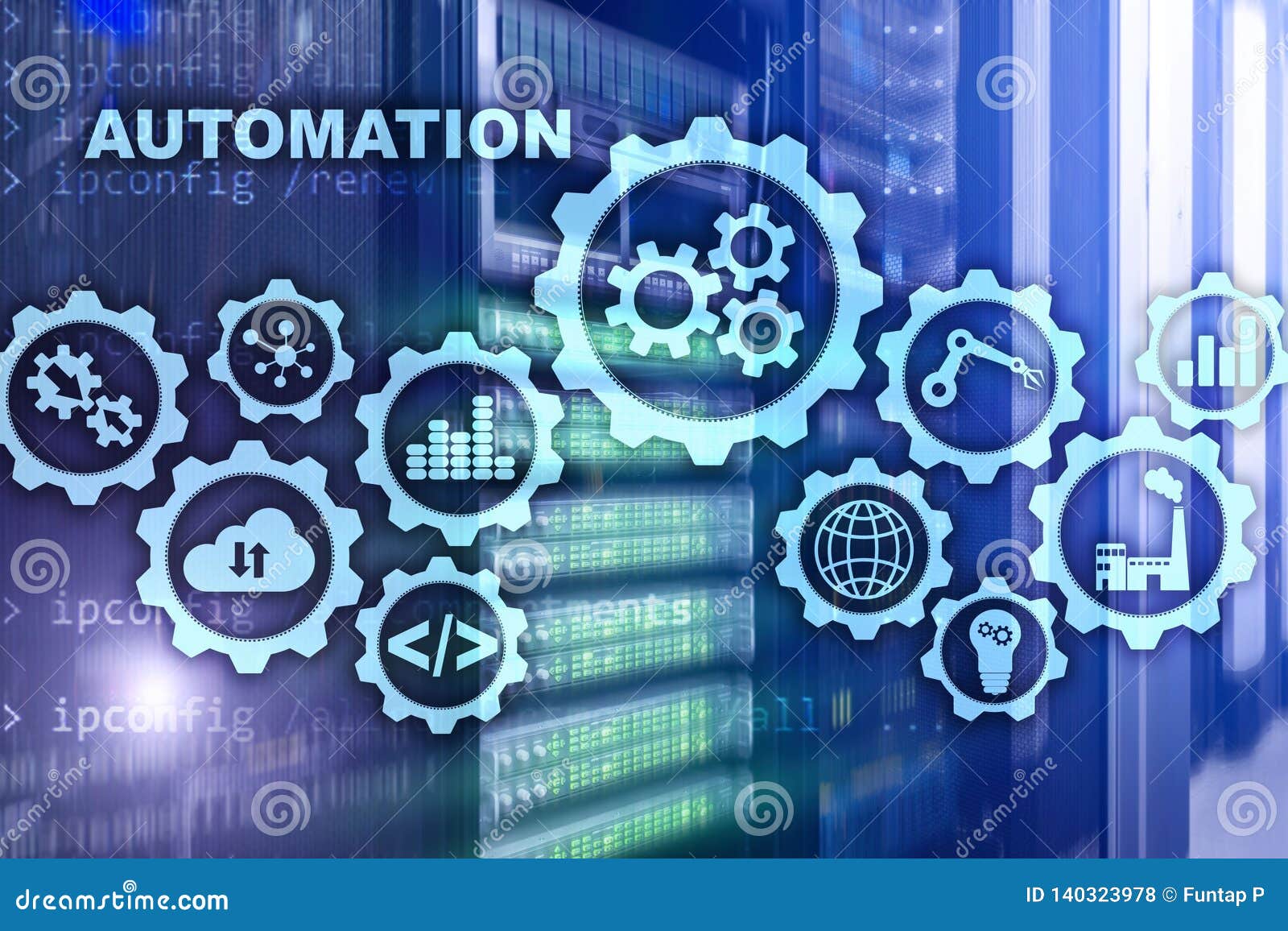 Automation Productivity Increase Concept. Technology Process on a ...
