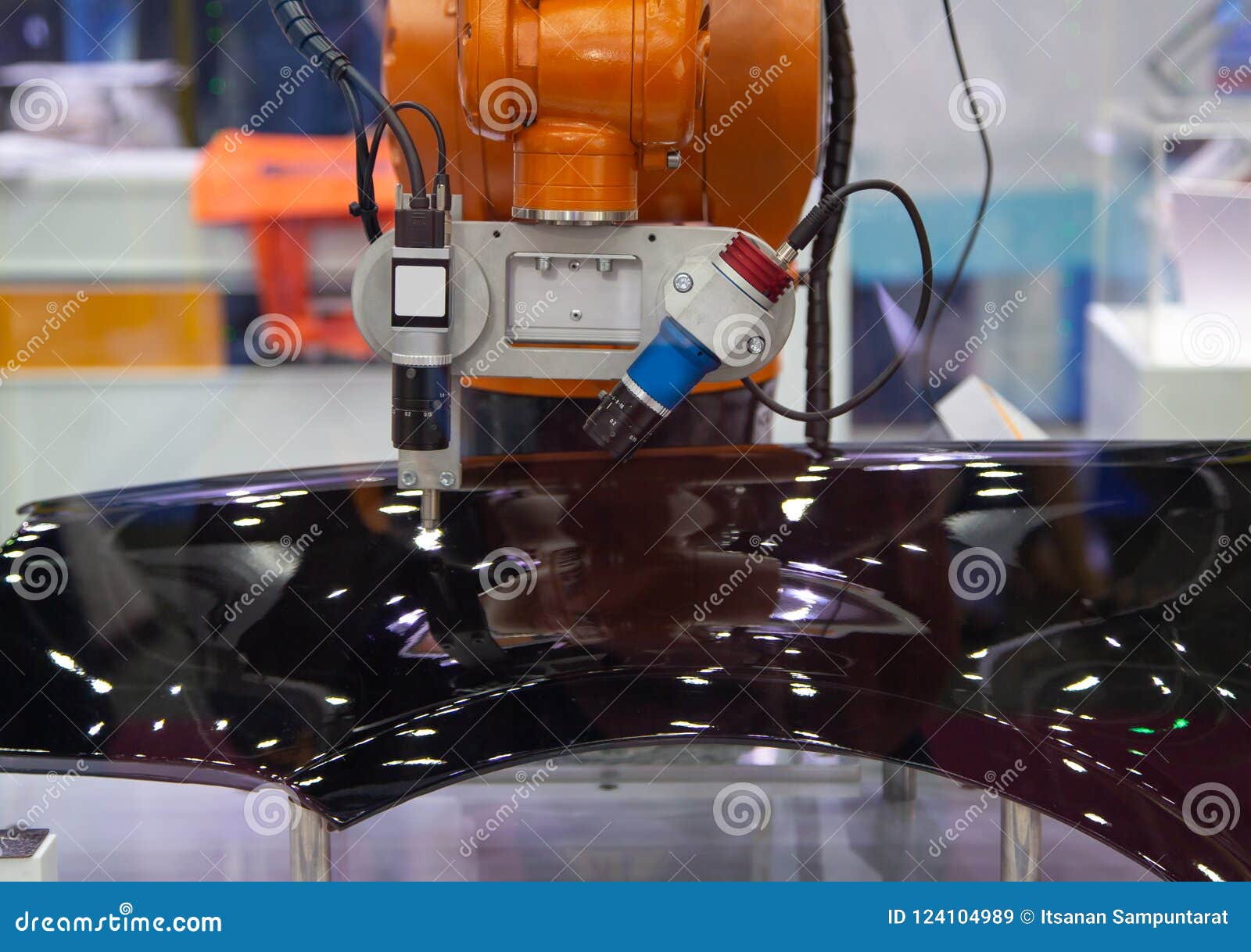 Robot Arm Vision Inspection Stock Image - Image of assembly, automatic ...