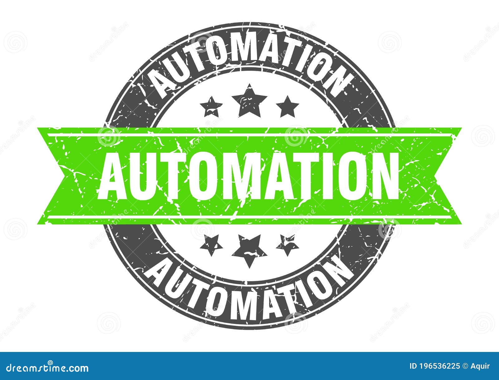 Automation Round Stamp with Ribbon. Label Sign Stock Vector ...