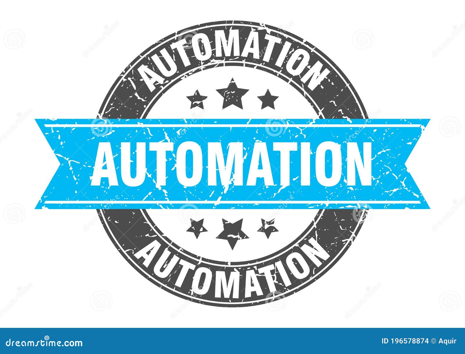 Automation Round Stamp with Ribbon. Label Sign Stock Vector ...
