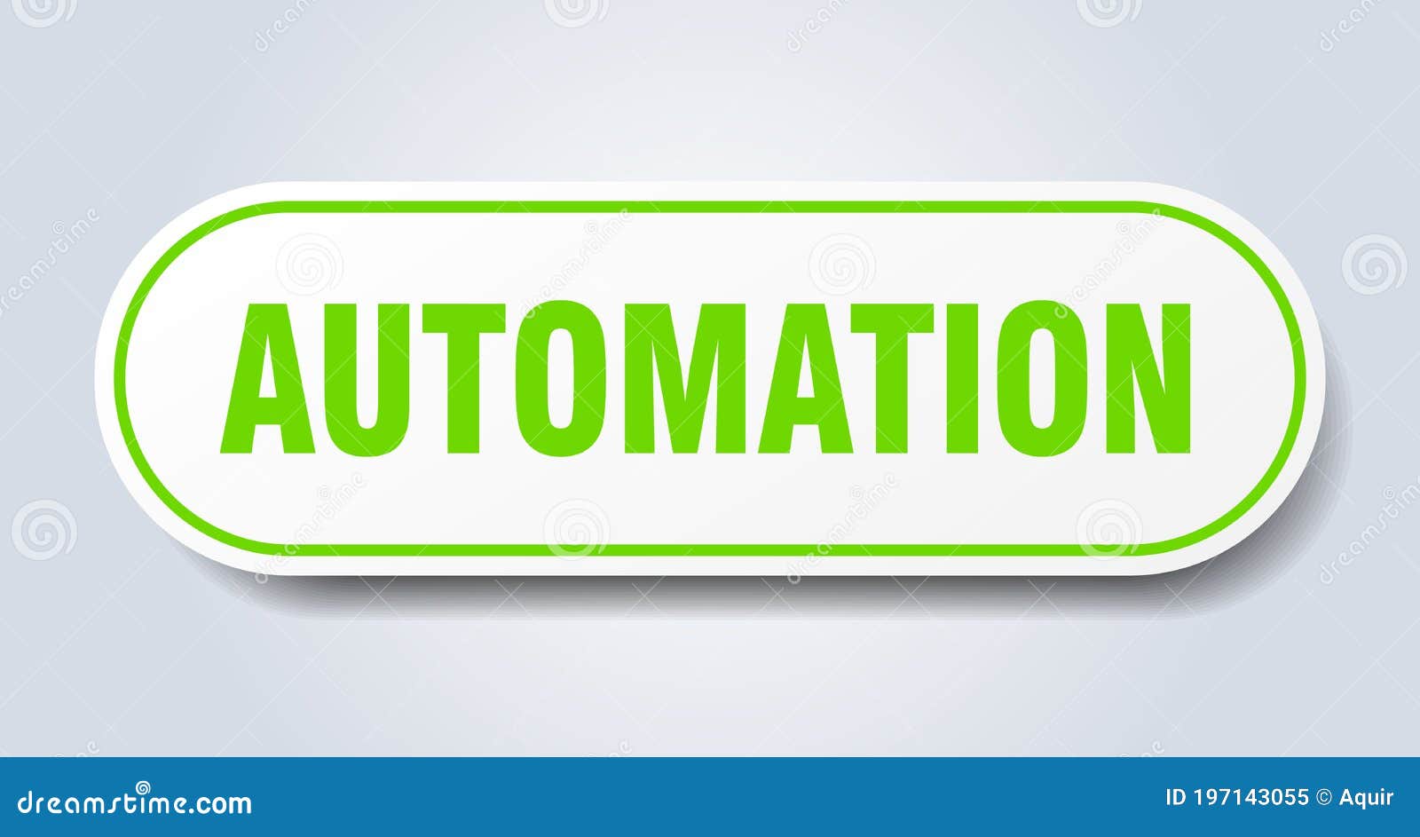 Automation Sign. Rounded Isolated Button. White Sticker Stock Vector ...