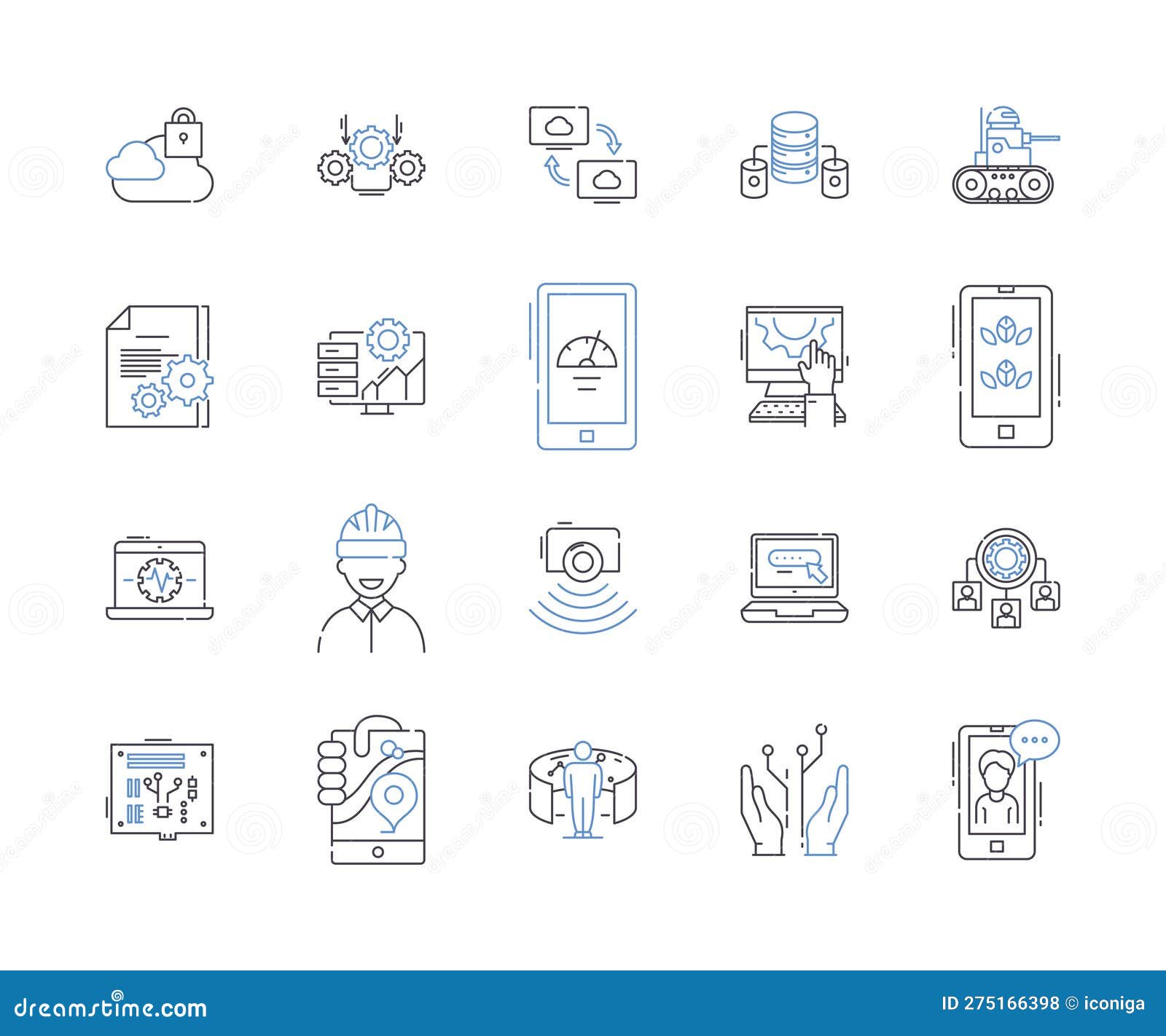Automation Tech Outline Icons Collection Automation Technology