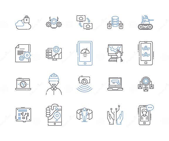 Automation Tech Outline Icons Collection. Automation, Technology ...