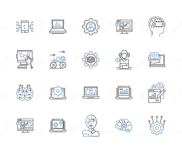 Automation Tech Outline Icons Collection. Automation, Technology ...