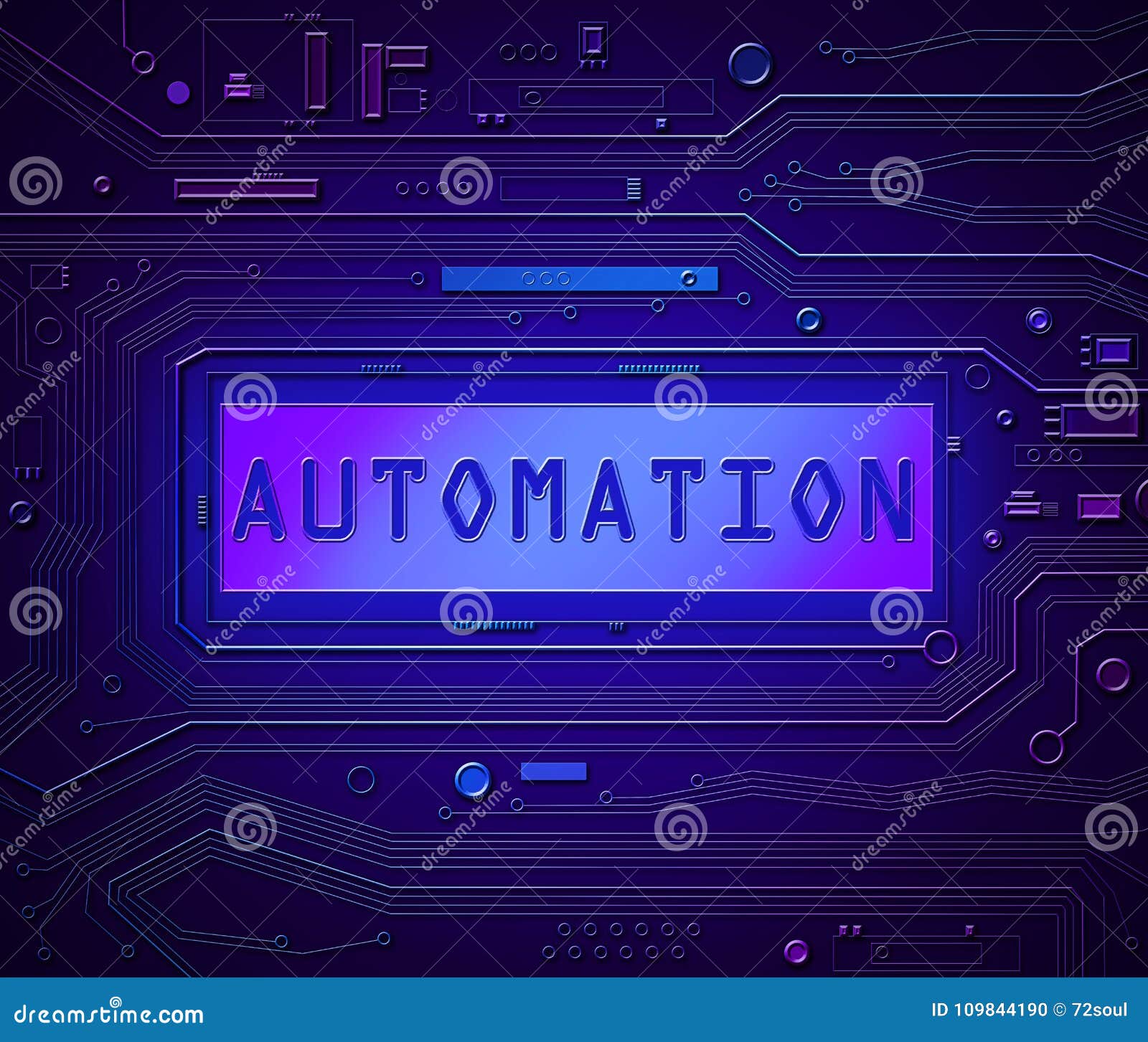 Automation Technology Concept. Stock Illustration - Illustration of ...