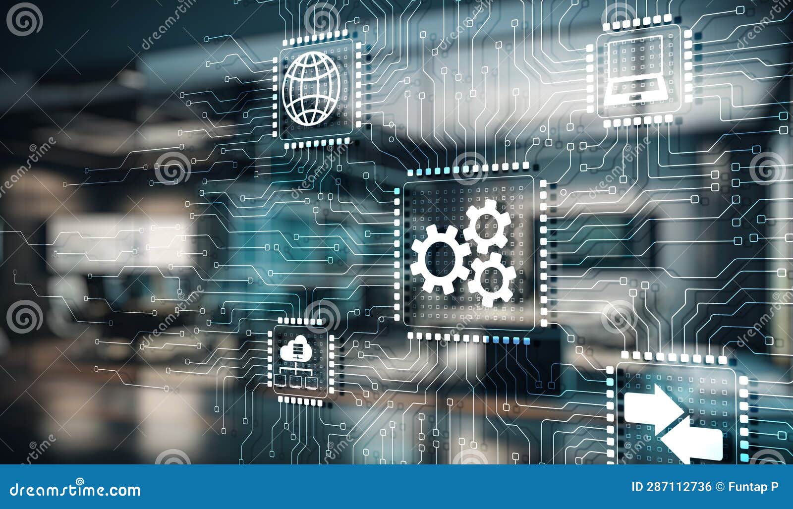 Automation Technology Process System Concept. Background for ...