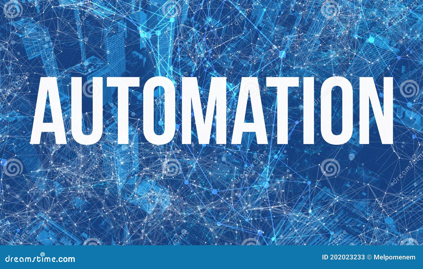 Automation Theme with Abstract Cityscape Stock Image - Image of ...